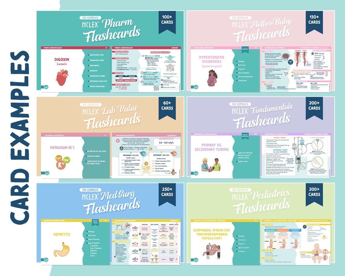The Complete Nursing School Flashcard Pack - Etsy