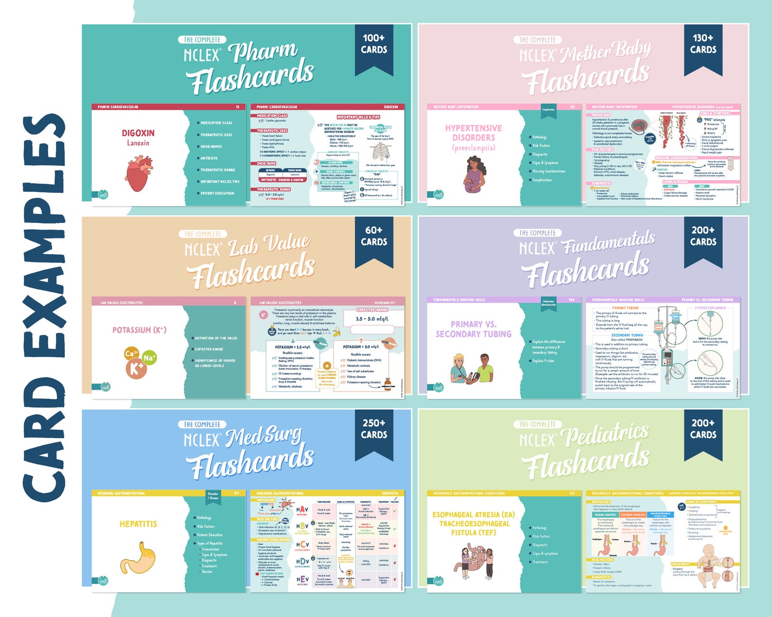 The Complete Nursing School Flashcard Pack - Etsy