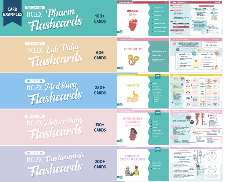 The Complete Nursing School Flashcard Pack - Etsy