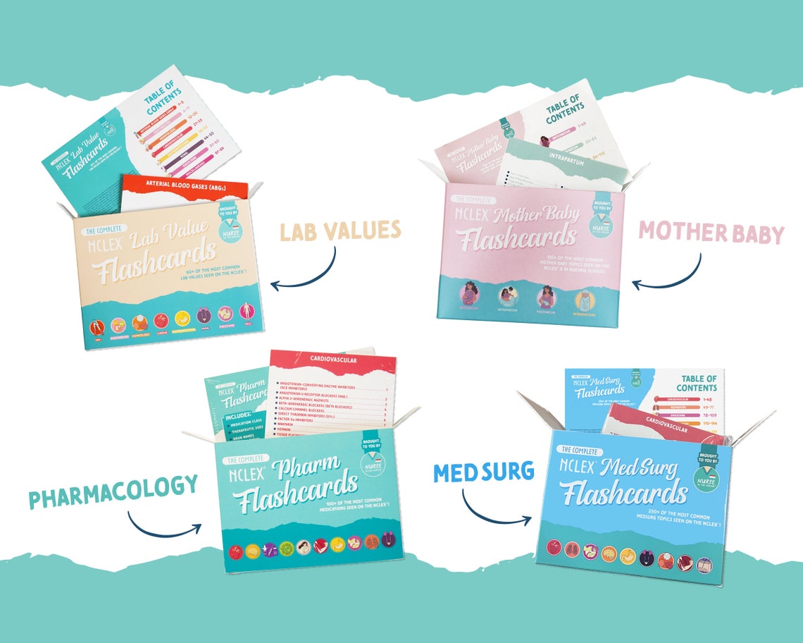 The Complete Nursing School Flashcard Pack - Etsy