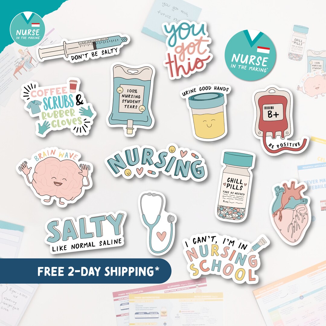 Nursing Sticker Bundle 14 Stickers - Etsy