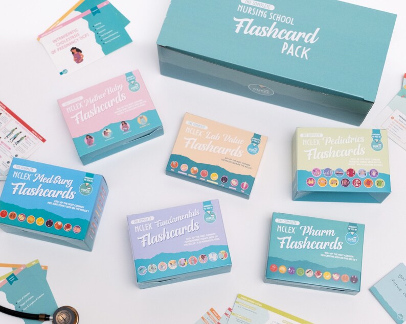 The Complete Nursing School Flashcard Pack - Etsy