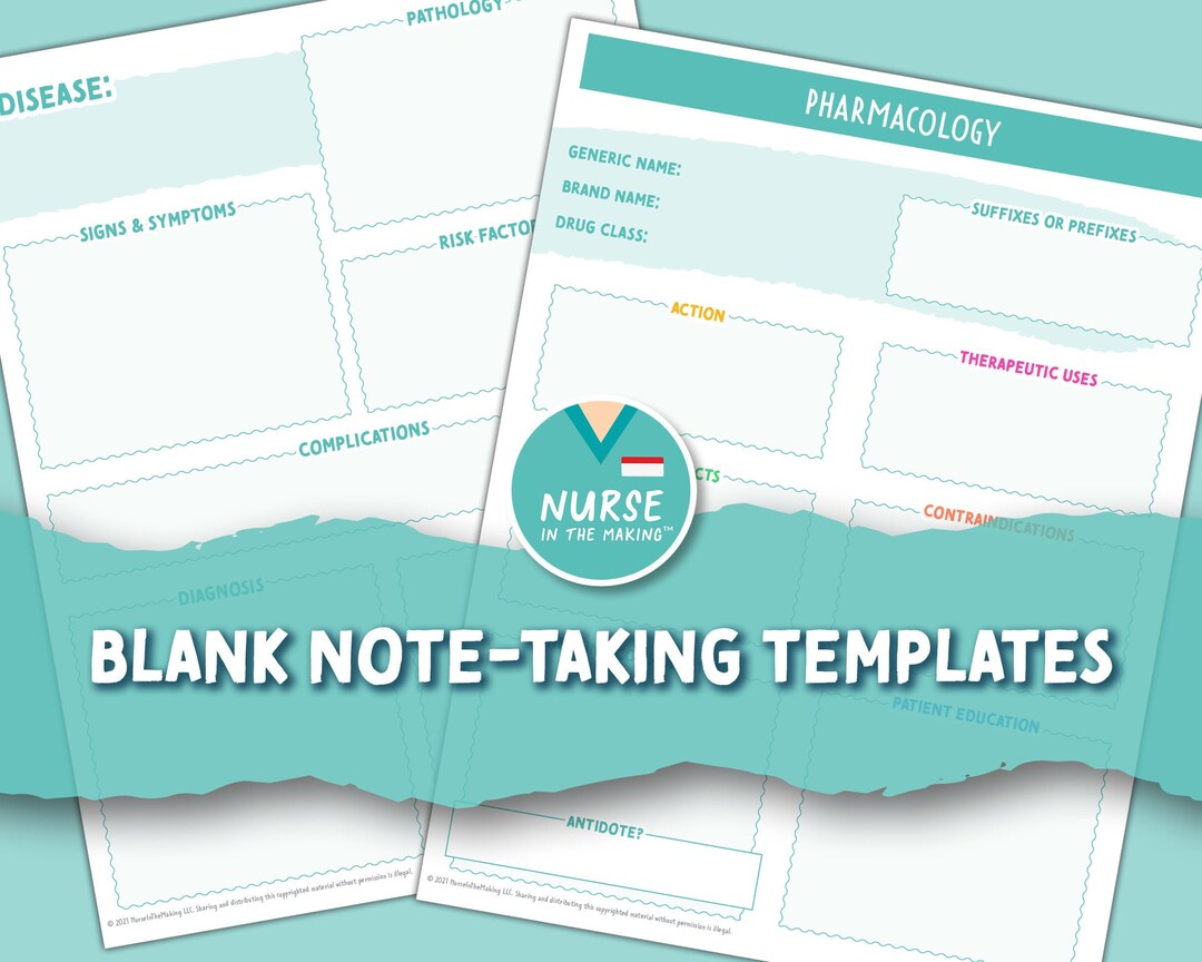 Note Taking Template Pharmacology Drug Template Nursing - Etsy