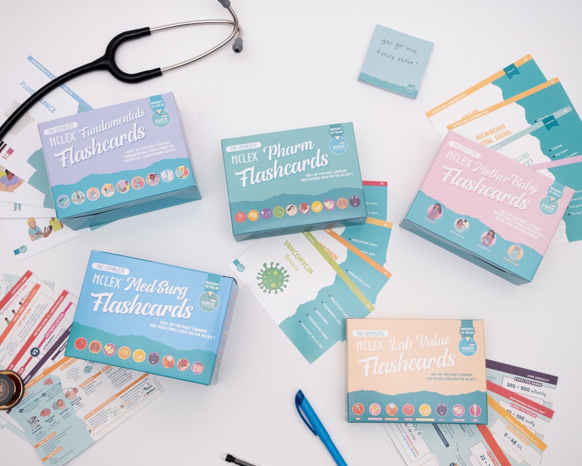 The Complete Nursing School Flashcard Pack - Etsy