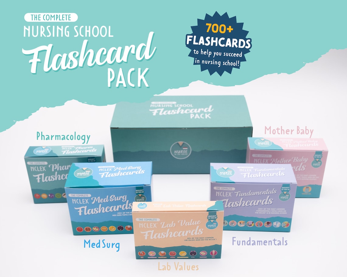 The Complete Nursing School Flashcard Pack - Etsy