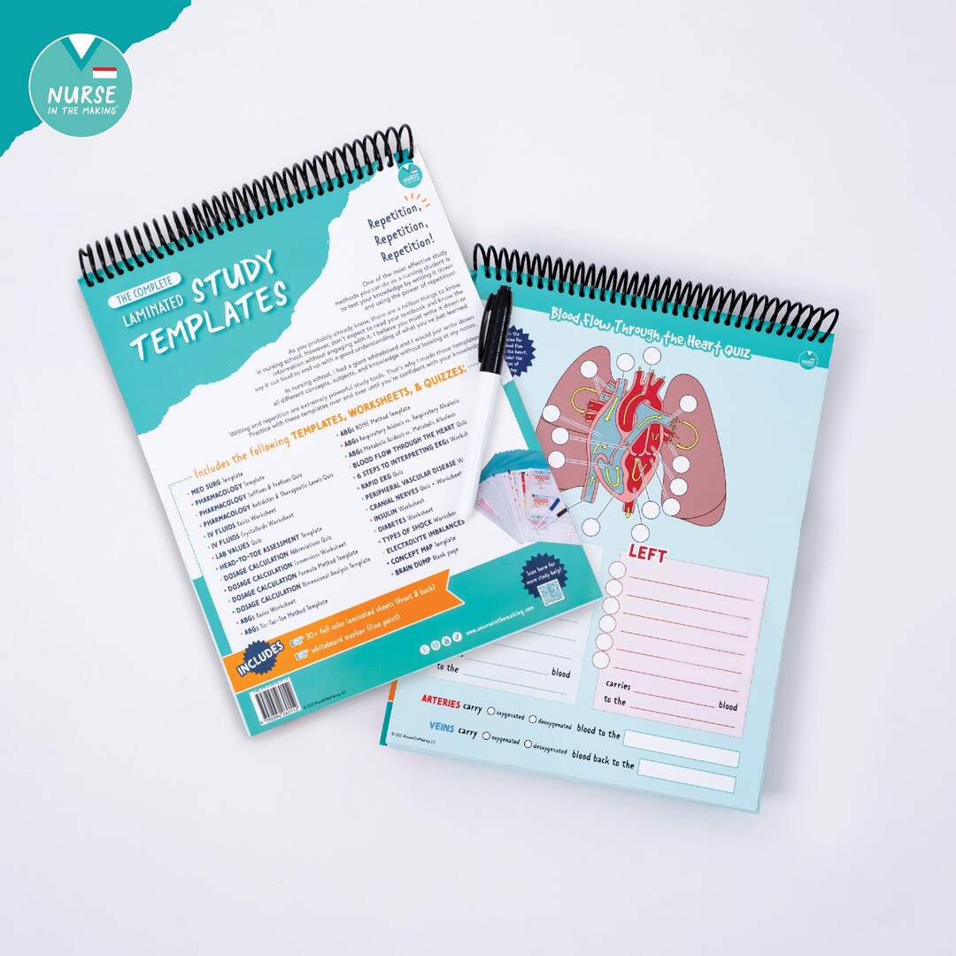 The Complete Laminated Study Templates | Nursing School - Etsy
