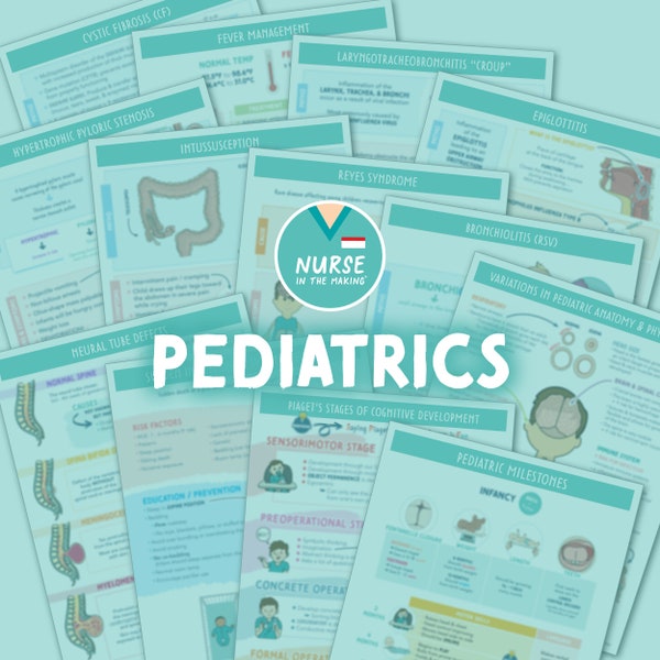 Pediatric Cheat Sheet Nursing School Clinical Study Guide - Etsy Canada