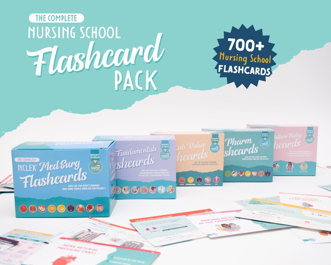 The Complete Nursing School Flashcard Pack - Etsy