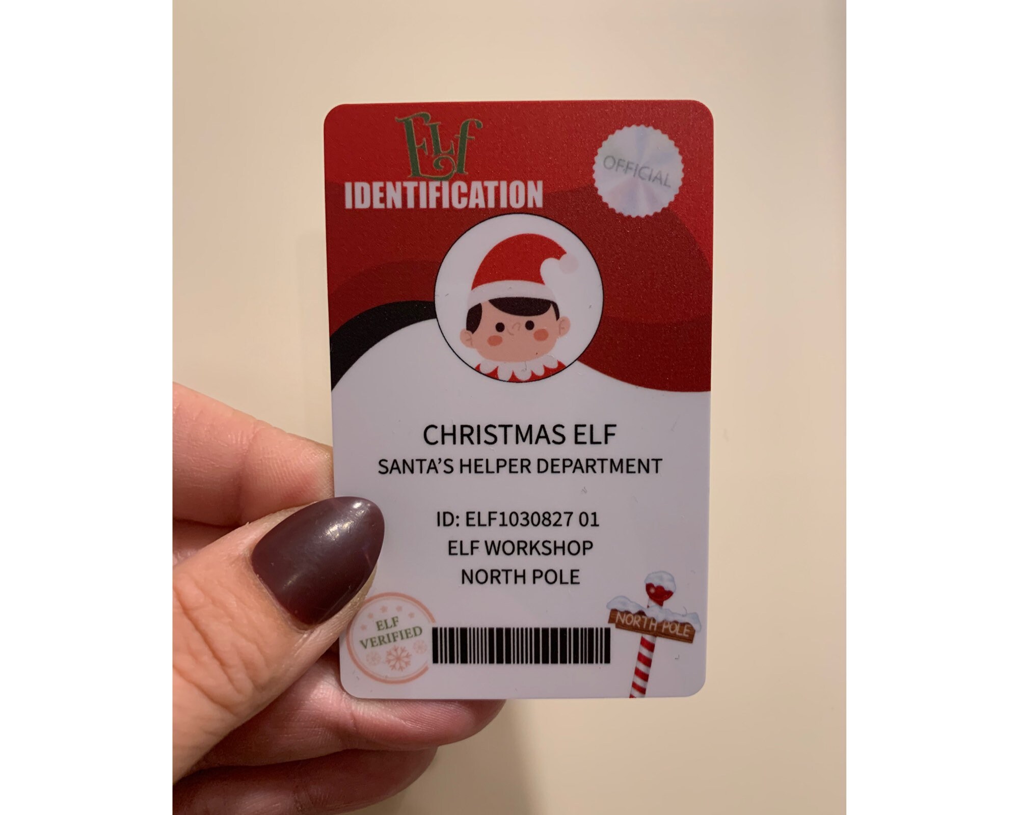 Elf on the shelf ID card Christmas Countdown to Christmas | Etsy