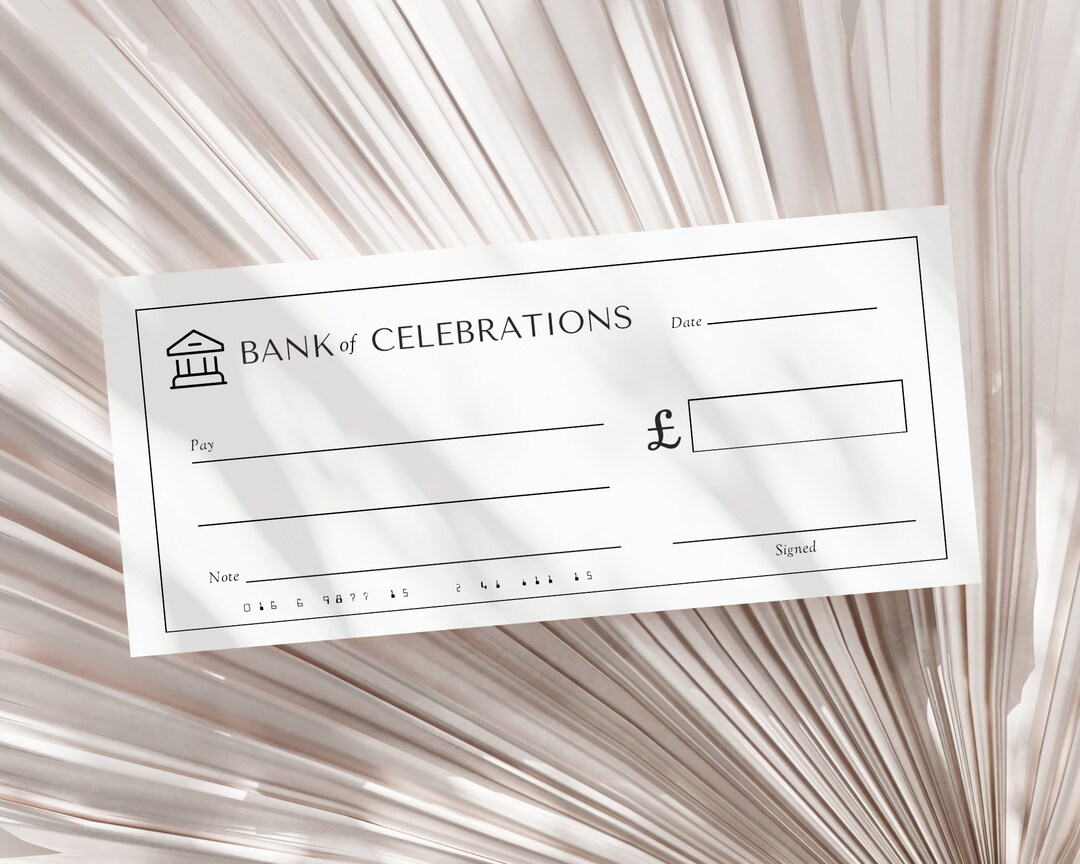 BLANK Novelty Cheque ,personalised Cheque ,money for Birthday Gift ...