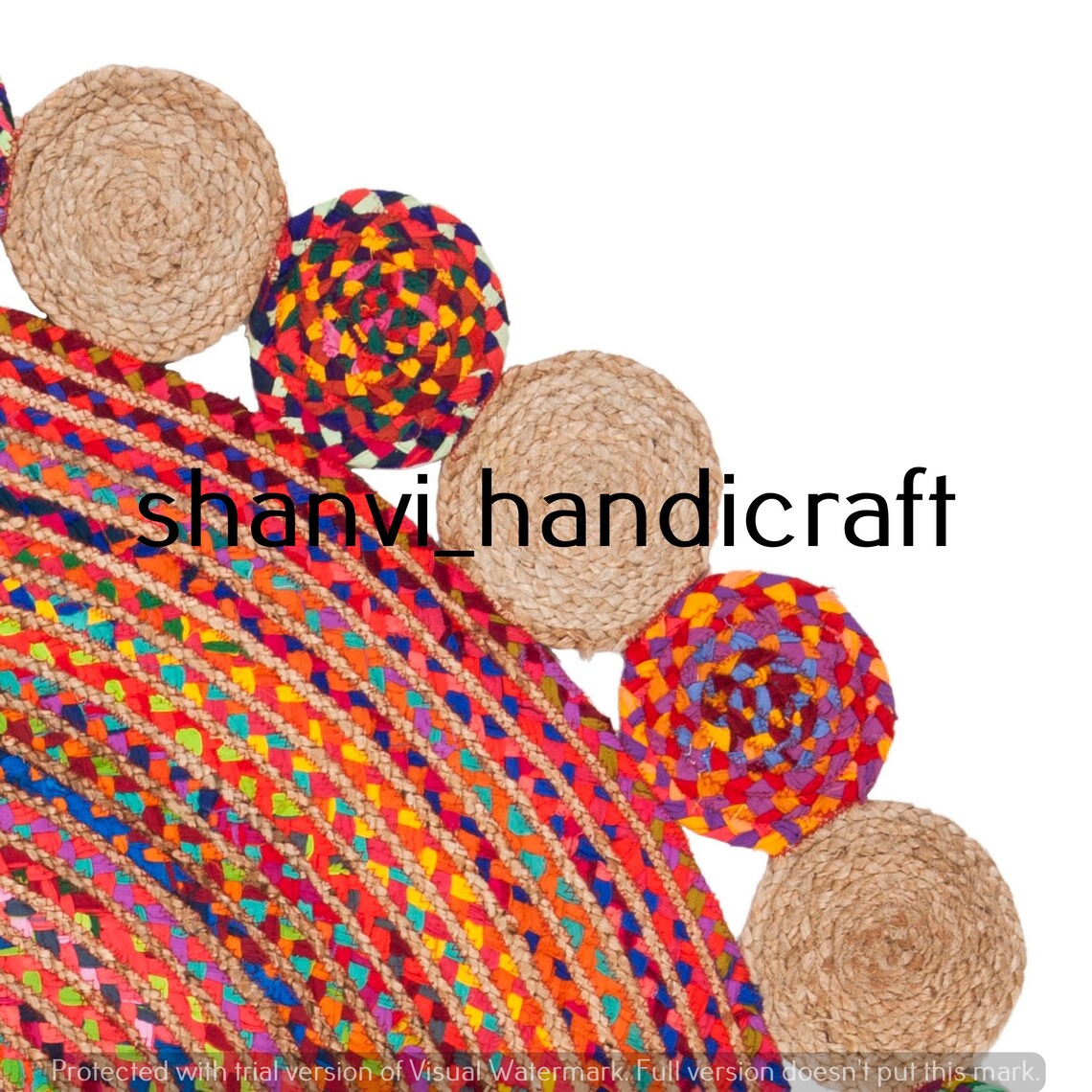 Bohemian Braided Rug Jute Cotton Indoor Indian Jute Round Rug - Etsy