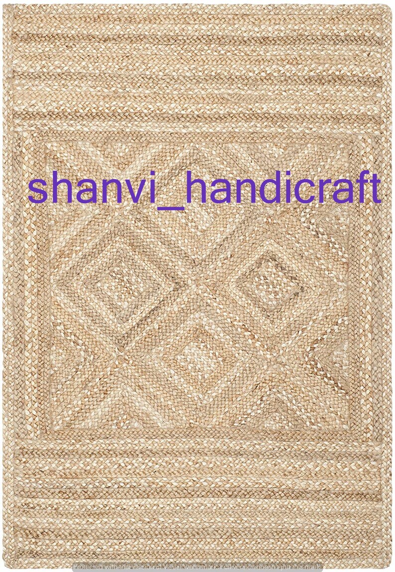 Indian Braided Jute Rug Rag Beige Color Floor Decor Rugs Hand - Etsy