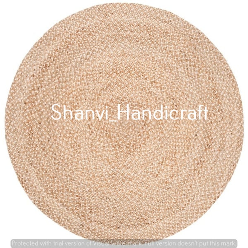 Natural Jute Hand Braided Bohemian Area Rug Handcrafted Home Decor Rugs ...