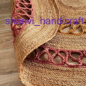 Jute Round Rug Natural Jute Rug Handmade Braided Rug Round - Etsy