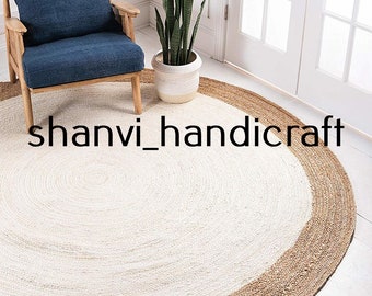 Hand Braided Bohemian Jute Area Rug Round Rag Rug Home Decor - Etsy
