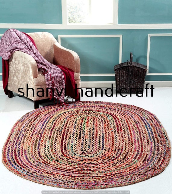 Indian Hand Braided Bohemian Cotton Chindi Area Rug Multi - Etsy