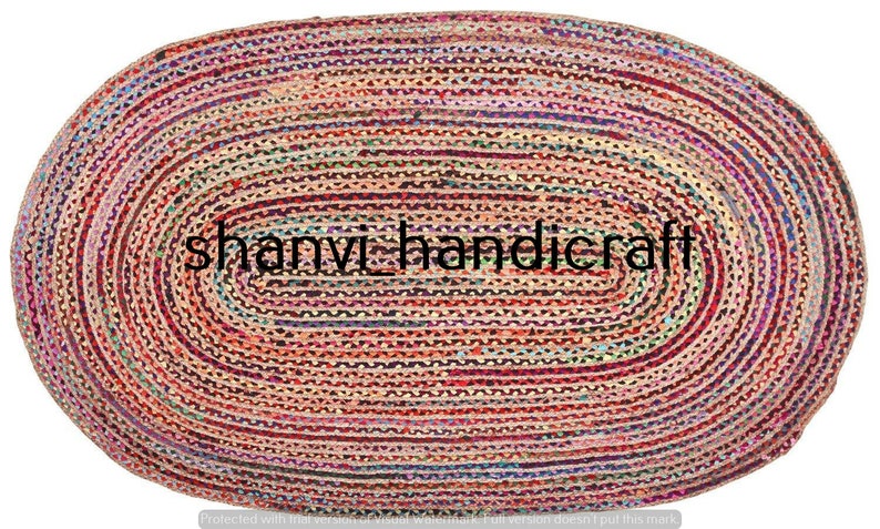 Indian Hand Braided Bohemian Cotton Chindi Area Rug Multi Color Home ...