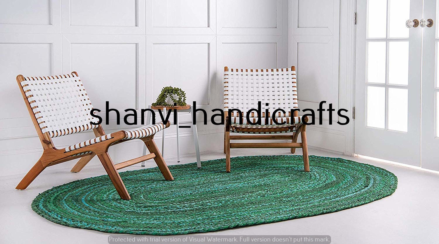 Hand Braided Bohemian Colorful Cotton Chindi Area Rug Multi Color Home ...