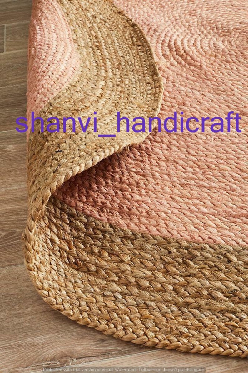 Color Circular Jute Area Floor Rugs Indian Traditional Hand - Etsy