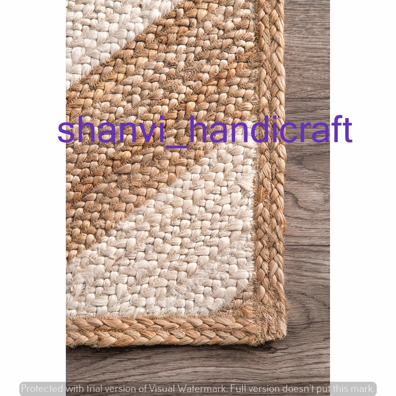Braided Natural Indian Jute Rug Rag Beige Color Floor Decor Rugs Hand ...