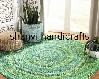 Indian Hand Braided Bohemian Cotton Chindi Area Rug Multi Color Home ...