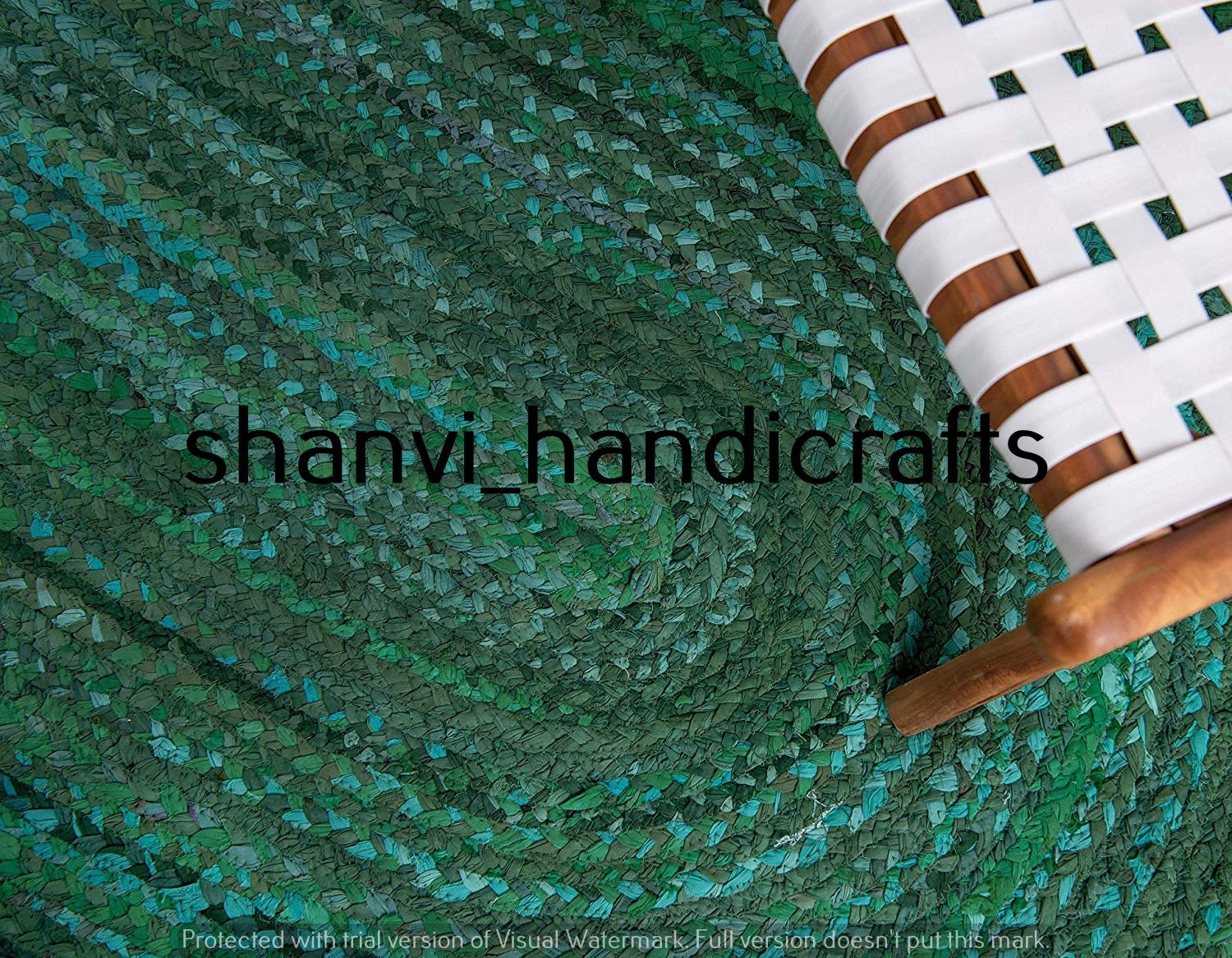 Hand Braided Bohemian Colorful Cotton Chindi Area Rug Multi Color Home ...