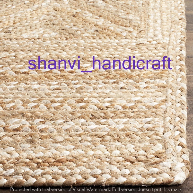 Indian Braided Jute Rug Rag Beige Color Floor Decor Rugs Hand - Etsy