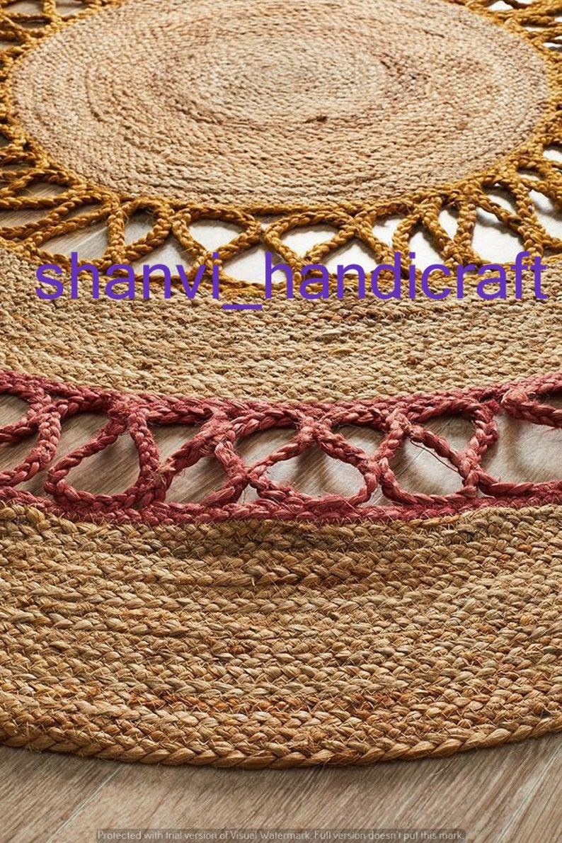 Jute Round Rug Natural Jute Rug Handmade Braided Rug Round - Etsy