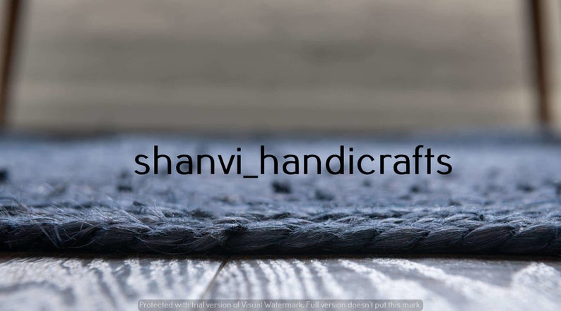 Hand Braided Bohemian Blue Color Jute Area Rug Blue Color Home Decor ...