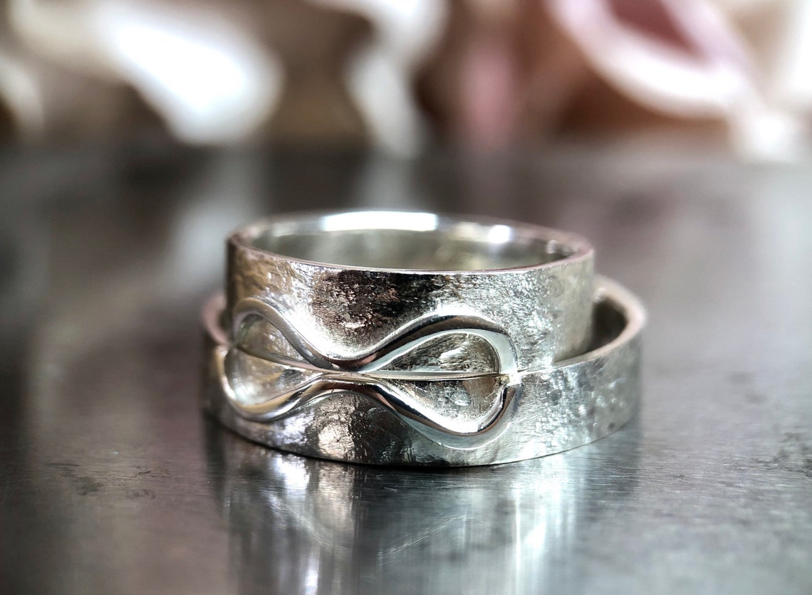 Infinity Wedding Rings Wedding Rings Set Made of Silver - Etsy
