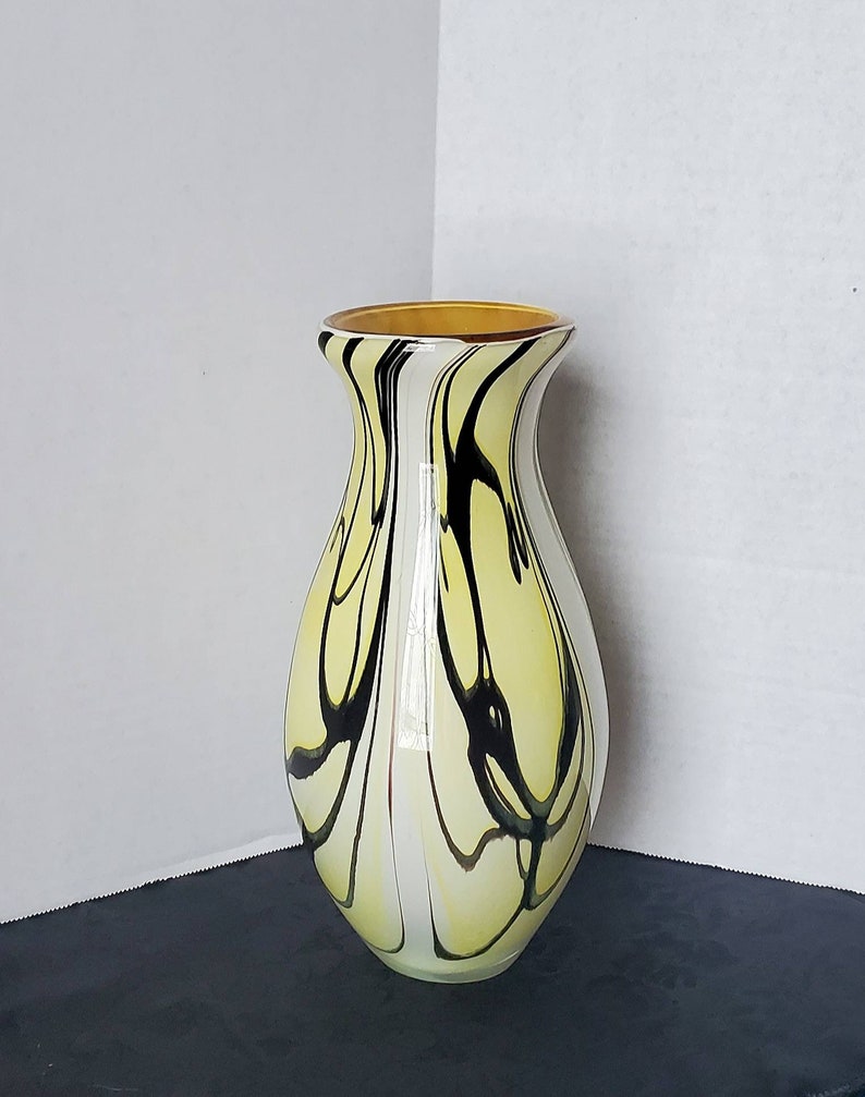 Beautiful 11" Hand Fused Vinci by Dynasty Gallery Art Glass Vase - Etsy