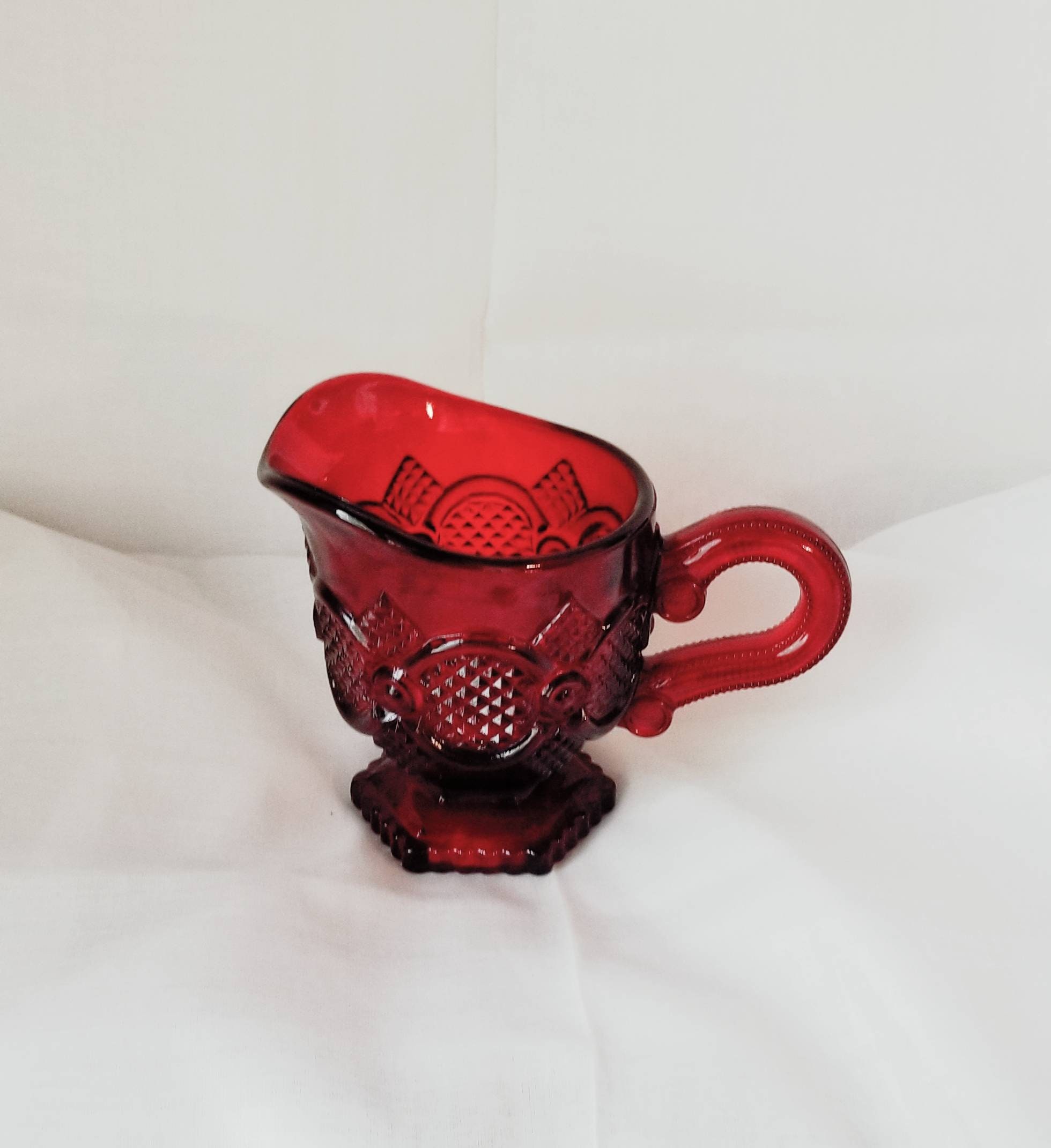 Avon Cape Cod Ruby Red Glass Creamer - Etsy
