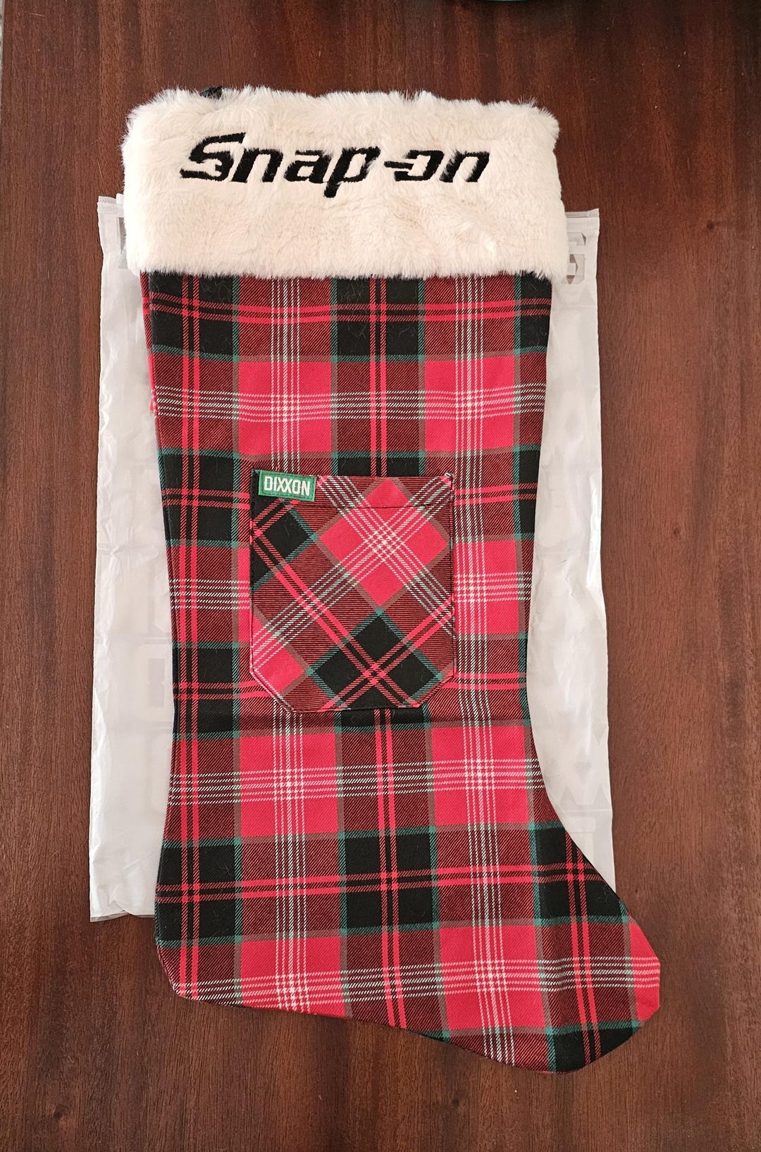 Snap-on Dixxon Flannel Christmas Stocking Snap-on Tools Plaid Stocking ...