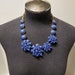 J Crew Blue Flower Statement Necklace - Etsy