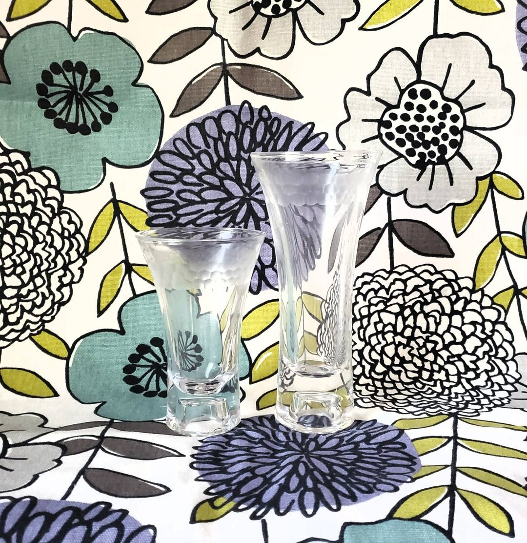 Vintage Flared Glass Vases - Set of 2 - Etsy