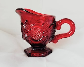 Ruby Red Glass Dinnerware, Vintage Avon Cape Cod Ruby Red Dinnerware - Etsy