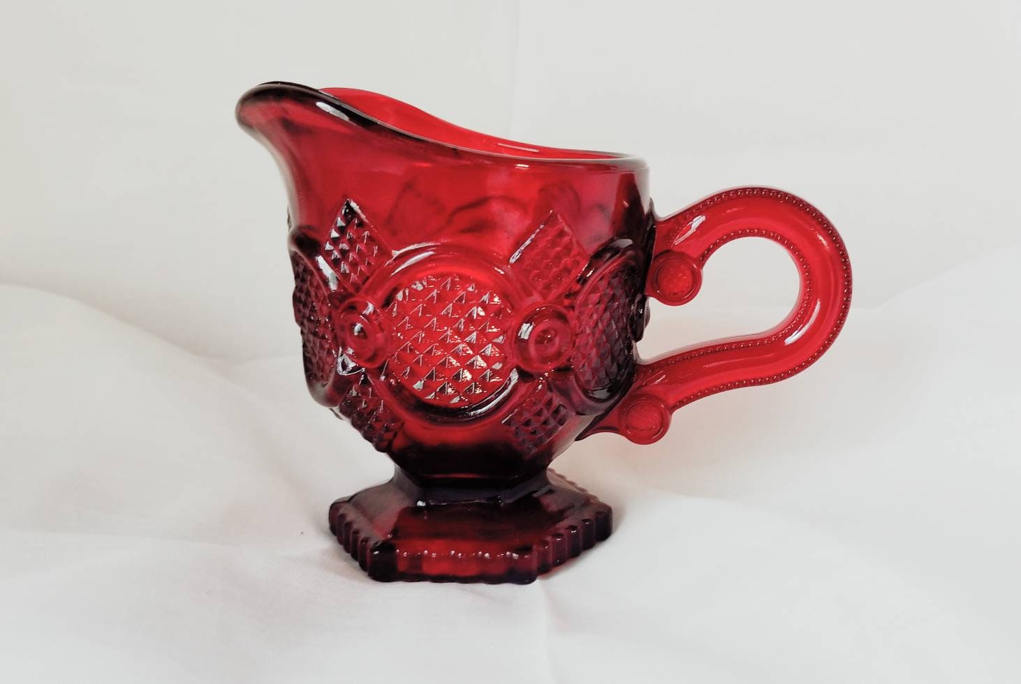 Avon Cape Cod Ruby Red Glass - Creamer - Etsy