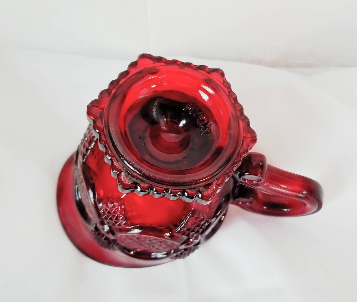 Avon Cape Cod Ruby Red Glass Creamer - Etsy