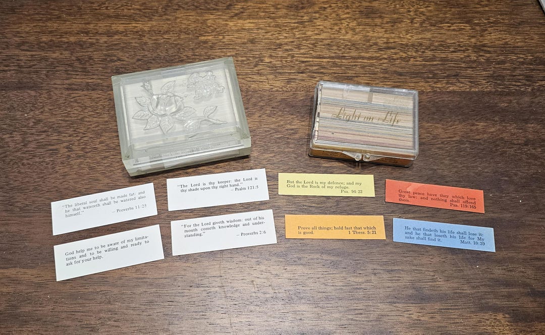 Vintage God's Gift Rose Box Bible Verses and Prayers Light on Life ...