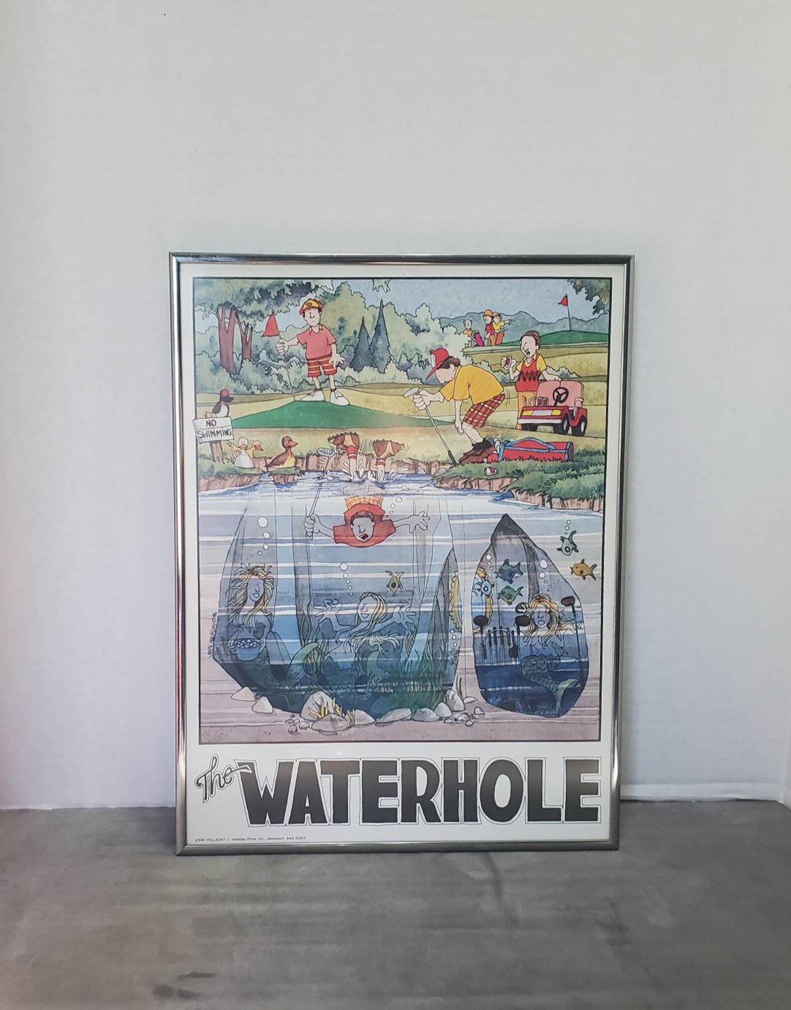 Framed John Holladay 1986 'the Waterhole' Print - Etsy
