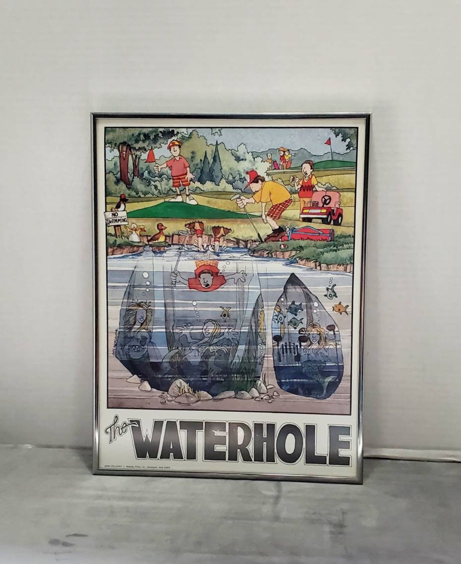 Framed John Holladay 1986 'the Waterhole' Print - Etsy