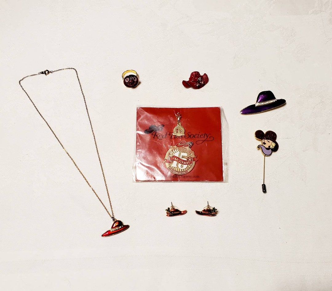 Vintage to Now Red Hat Society Jewelry Lot - Etsy