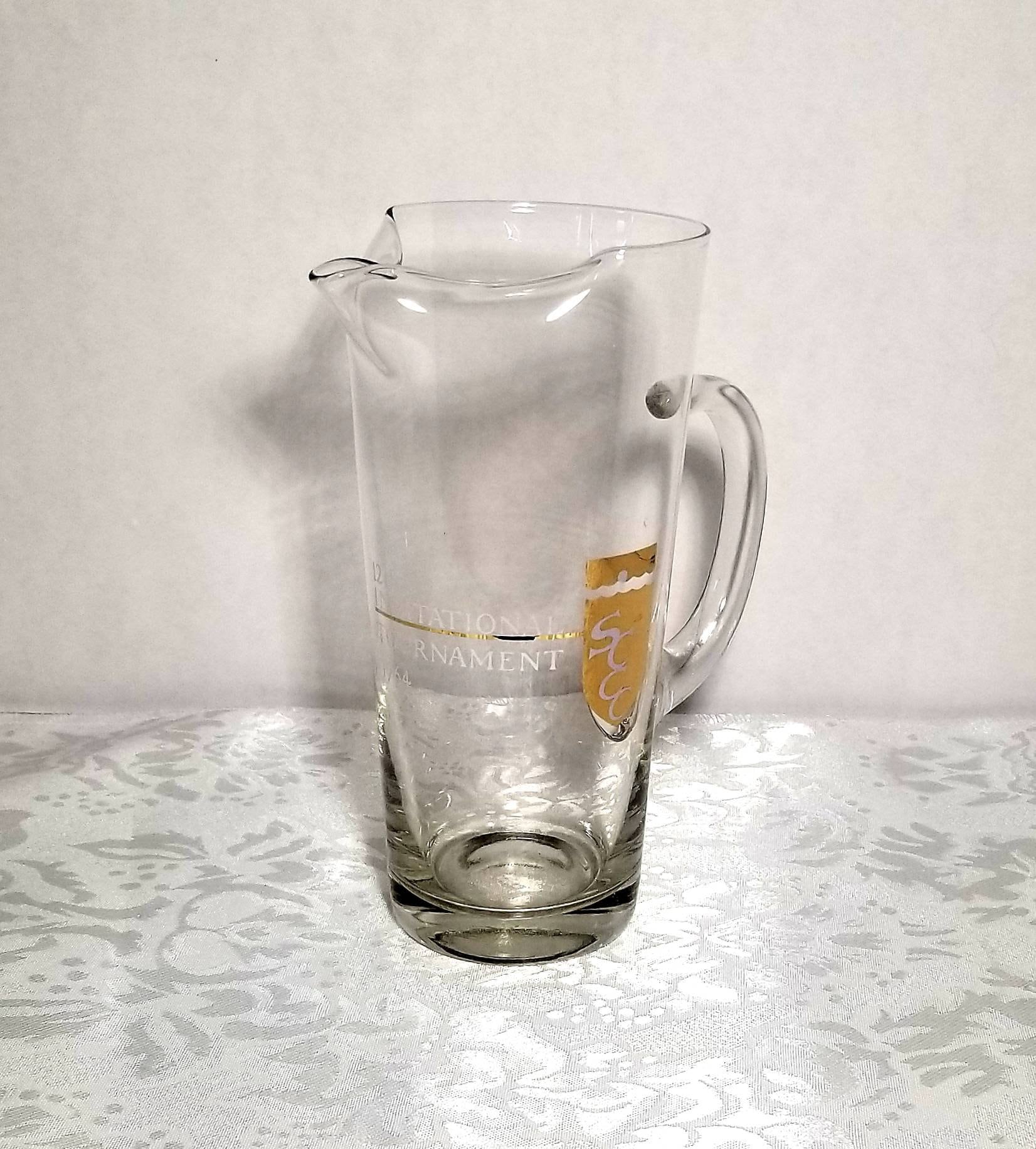 Vintage Golf Glass Pitcher - 12th Invitational Tournament 1964 SCCC - Etsy