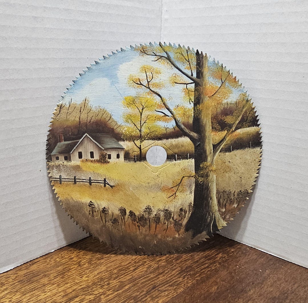 Beautiful Hand Painted Farm House Scenery 6 1/2" Saw Blade - Etsy