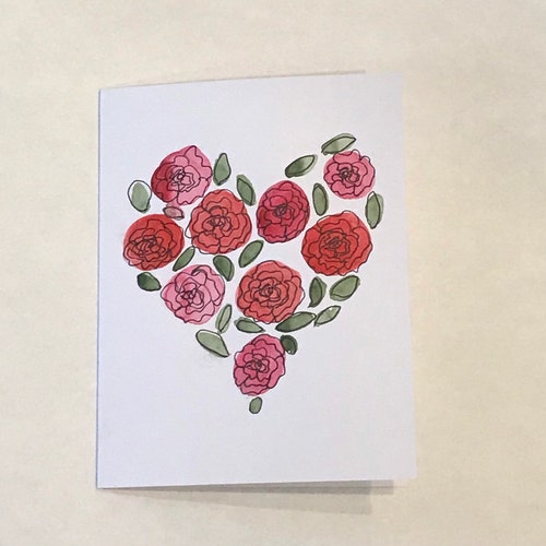 Modern Valentines Day Card Illustrated Valentines Card | Etsy
