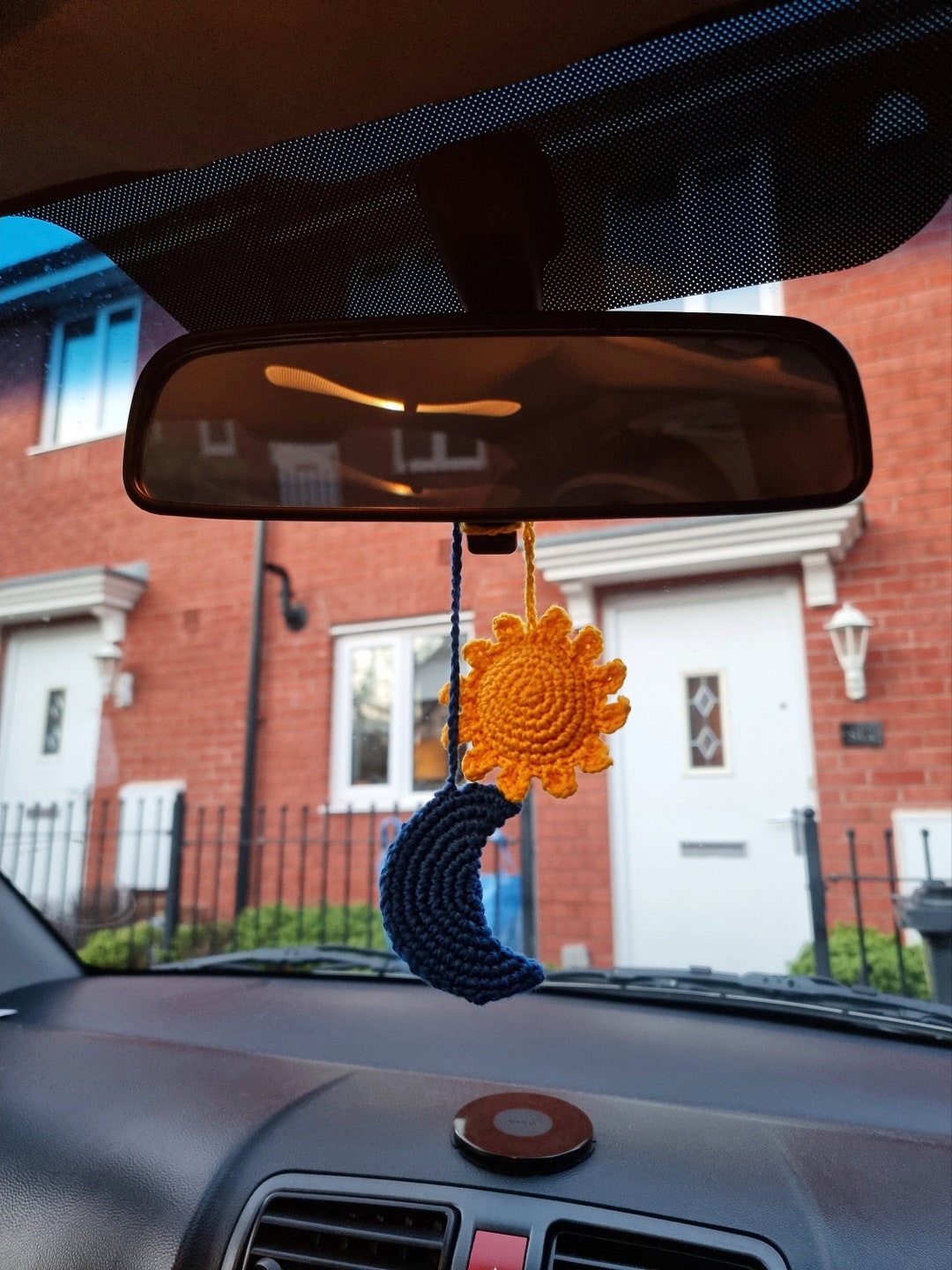 Moon and Sun Celestial Car Mirror Accessory, Car Charm Gift, Christmas ...