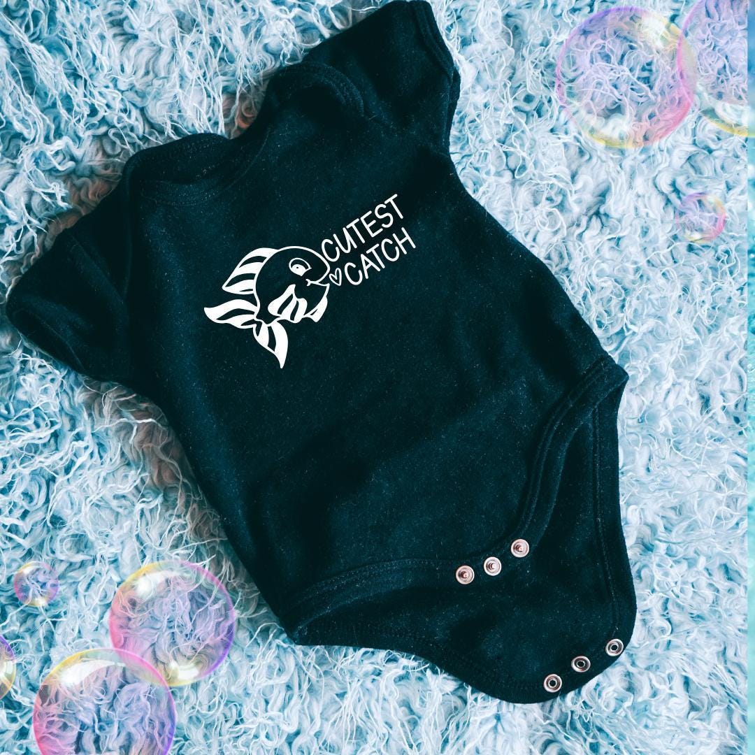 Fish Baby Onesie, Cutest Catch, Screen Printed - Etsy
