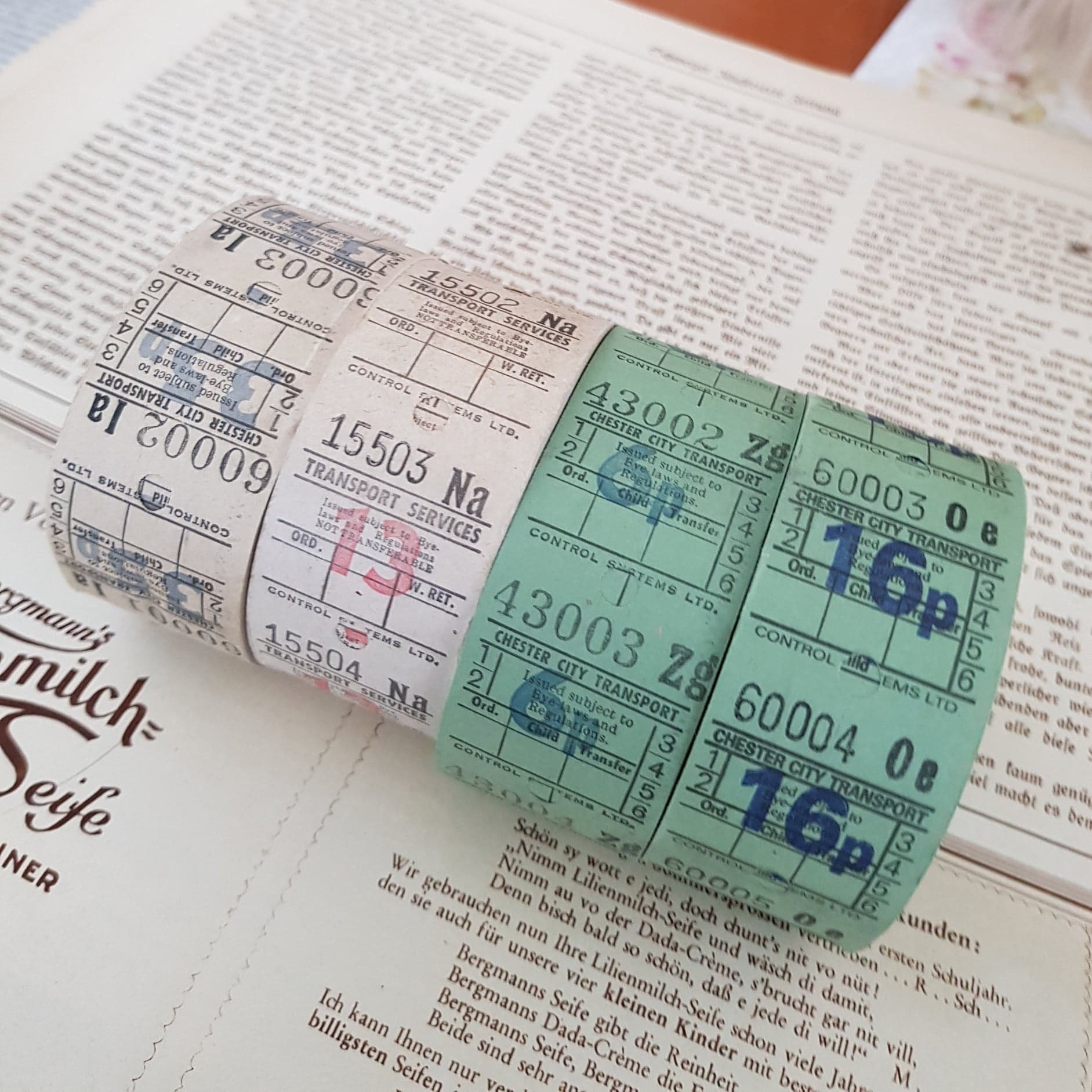 Vintage UK Full Bus Ticket Rolls 1000 Tickets and 8 Different Colors ...