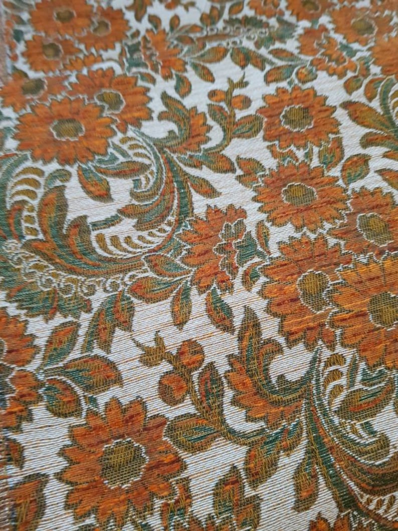 Beautiful Vintage Upholstery Fabric for Your Autumnal / Halloween ...