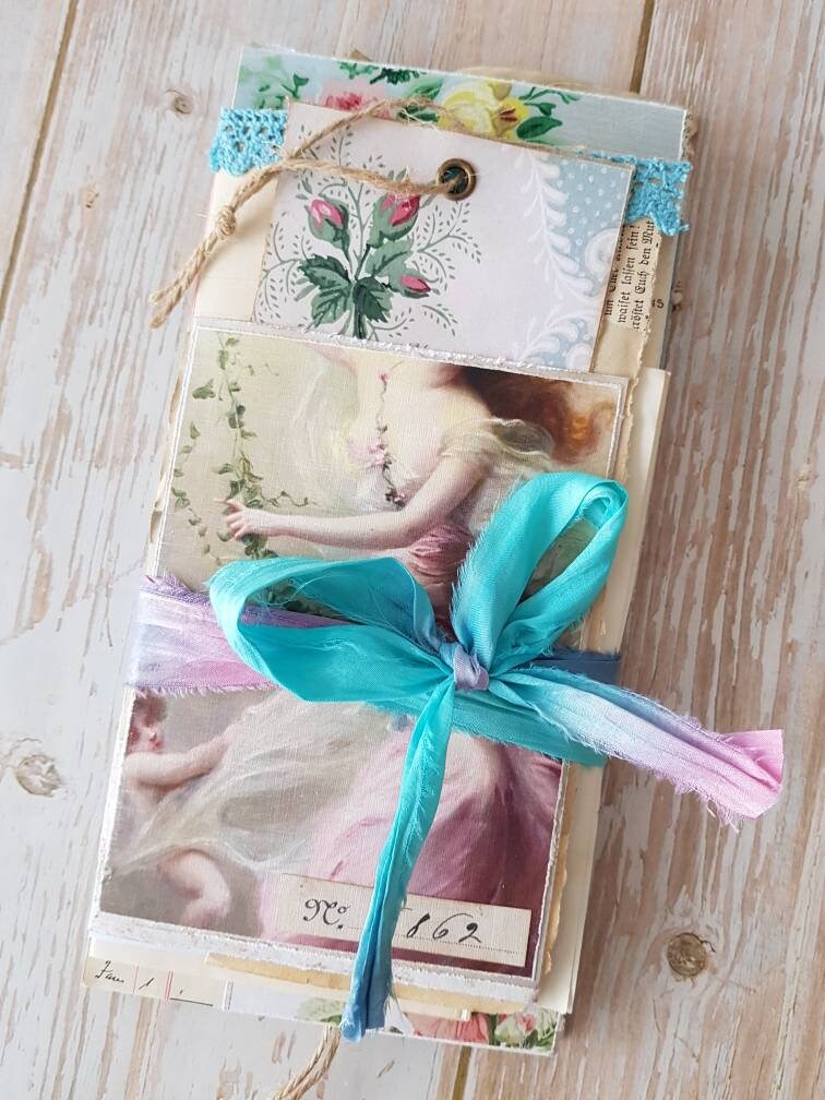 Flip Flop Journal Vintage Digital Collage Junk Traveler's Notebook - Etsy